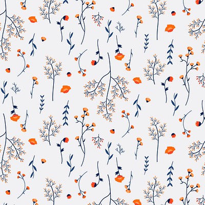 Wild flower seamless pattern vector | Premium Vector - rawpixel