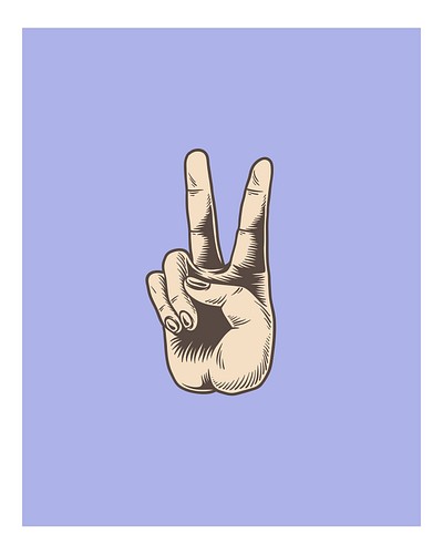 Hand peace sign illustration wall | Premium Photo - rawpixel