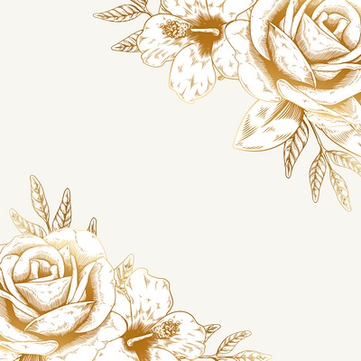 Hand drawn gold rose border | Premium PNG - rawpixel