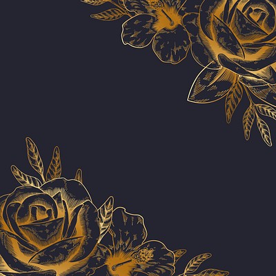 Hand drawn gold rose border | Premium PNG - rawpixel