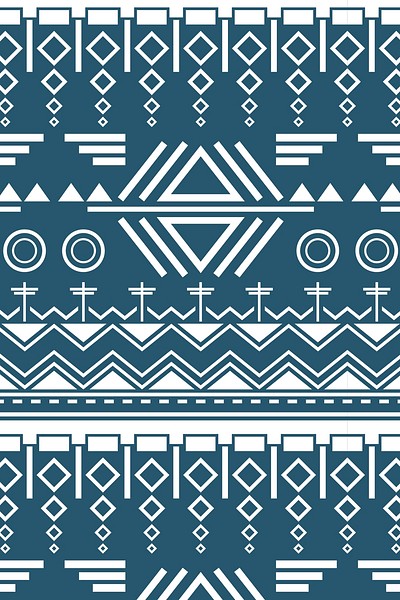Blue tribal pattern white background | Free Photo - rawpixel