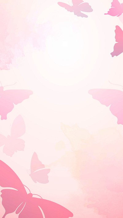 Butterfly iPhone wallpaper, pink beautiful | Free Photo - rawpixel