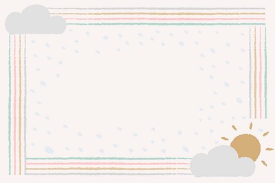 Rain doodle frame, cute border | Premium PSD - rawpixel