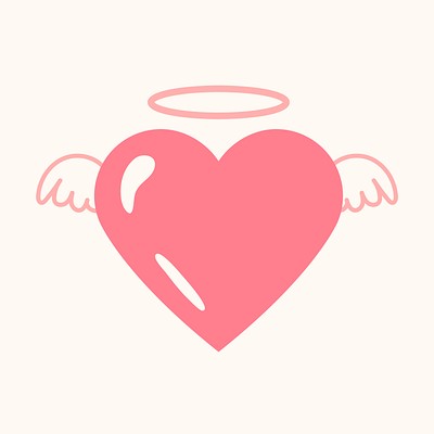 Angel heart PNG sticker, pink | Premium Icons Sticker - rawpixel