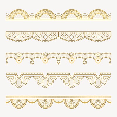 Feminine lace pattern brush, gold | Premium Vector - rawpixel