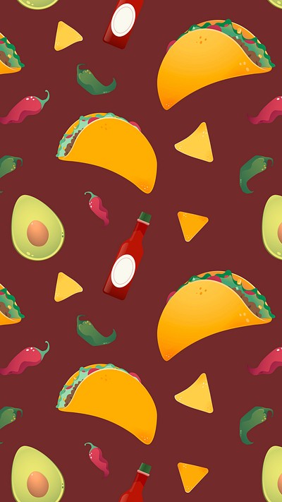 Taco pattern phone wallpaper, Mexican | Free Photo - rawpixel