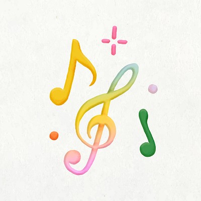 Doodle musical notes collage element, | Premium Vector - rawpixel