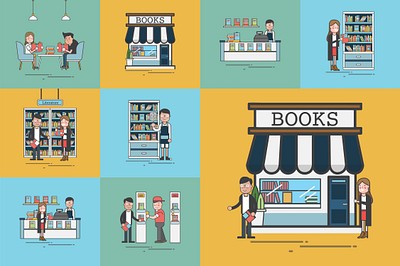 Illustration of library vector set | Premium Vector - rawpixel