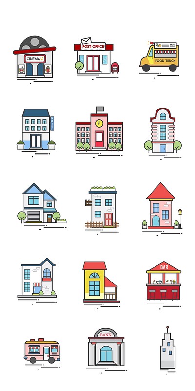 Collection of buildings and houses | Free Photo - rawpixel