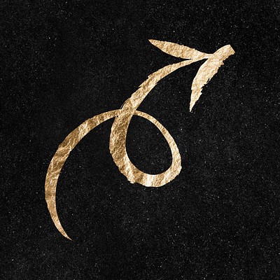 Arrow icon sticker, gold aesthetic | Premium PSD - rawpixel