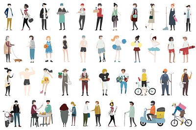 Collection of character illustration of people's | Premium Vector ...