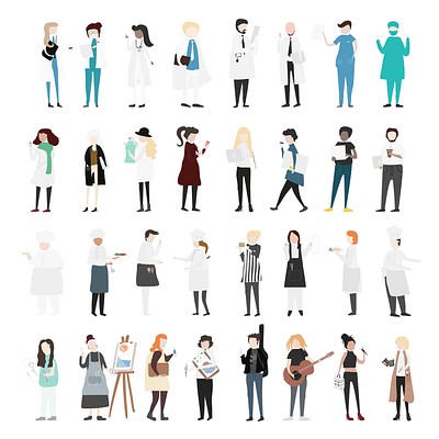 Vector set of illustrated people | Free Photo - rawpixel