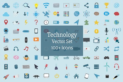 Illustration set of technology icons | Free Vector - rawpixel