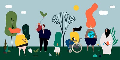 Diverse people in nature illustration | Premium Vector Illustration ...