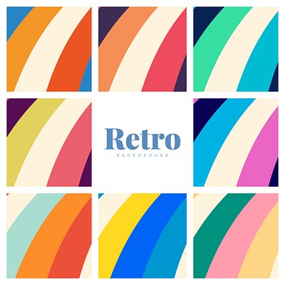 Set of colorful retro print | Free Vector - rawpixel