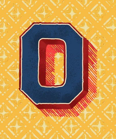 Vintage varsity O png font | Premium PNG Sticker - rawpixel