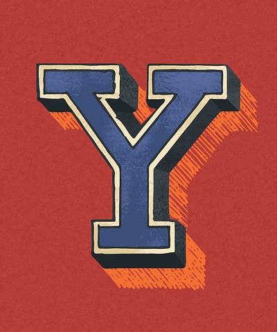 Vintage varsity Y png font | Premium PNG Sticker - rawpixel