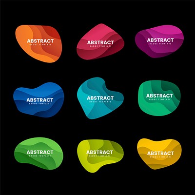 Abstract badge design vector set | Premium Vector - rawpixel
