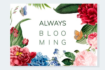 Always blooming floral frame illustration | Premium Vector - rawpixel