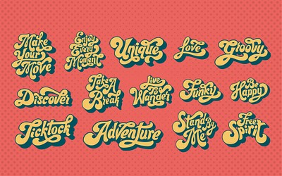 Mixed set motivational words typography | Premium Vector - rawpixel