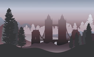 The Tower Bridge in a forest | Free Vector - rawpixel