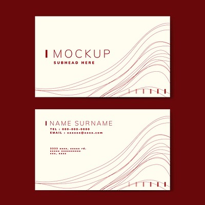 Wave pattern name card mockup | Premium Vector - rawpixel