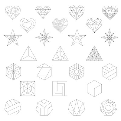 Linear illustration of geometric shapes | Premium Vector - rawpixel