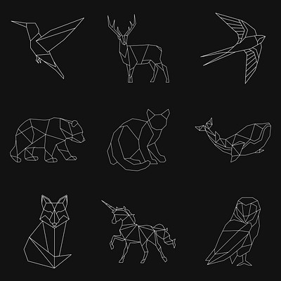 Set of animal linear illustrations | Premium Vector - rawpixel