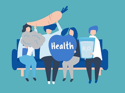 Characters people holding health icons | Premium Vector - rawpixel