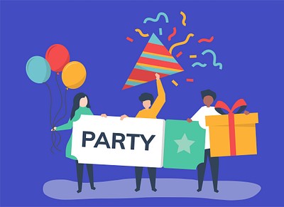 Character illustration people party icons | Premium Vector - rawpixel