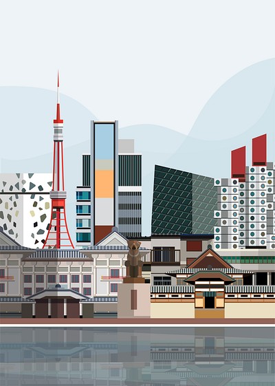 Illustration of Japanese landmarks | Premium Vector Illustration - rawpixel