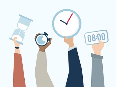 Illustration of hands with time | Vector - rawpixel