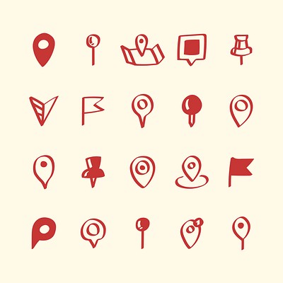 Illustration set map pin icons | Premium Vector - rawpixel
