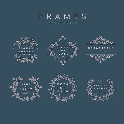 Set botanical frame design elements | Premium Vector - rawpixel
