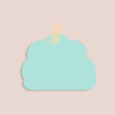 Blank green cloud reminder note | Free Vector - rawpixel