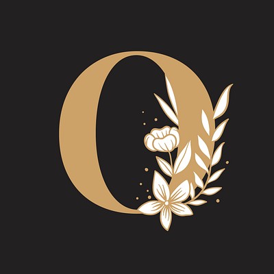 Floral letter O font typography | Premium PSD - rawpixel