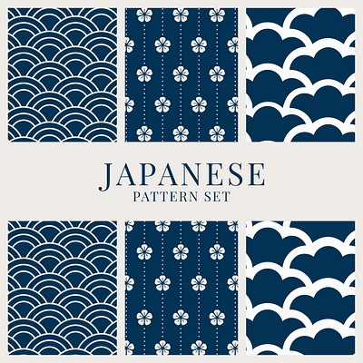 Japanese-inspired pattern vector set | Premium Vector - rawpixel