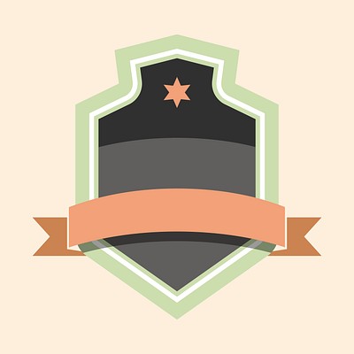 Colorful badge embellished with a banner | Free Vector - rawpixel