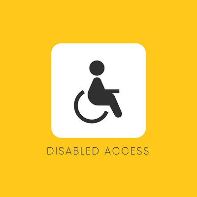 Yellow disabled access icon sign | Premium Vector - rawpixel