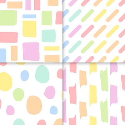 Seamless pastel patterns vector set | Premium Vector - rawpixel