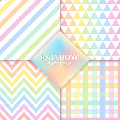 Colorful rainbow patterns vector set | Premium Vector - rawpixel