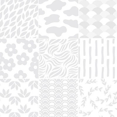 Light gray seamless patterns set | Premium Vector - rawpixel