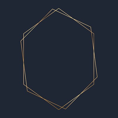 Golden hexagon frame template vector | Premium Vector - rawpixel