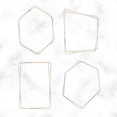 Golden blank polygon frame vector | Premium Vector - rawpixel