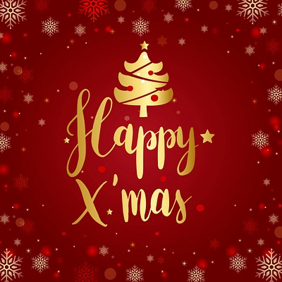 Happy Xmas typography design vector | Premium Vector - rawpixel