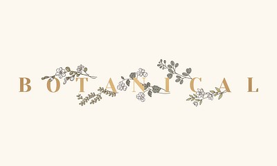 Botanical text floral design vector | Premium Vector - rawpixel