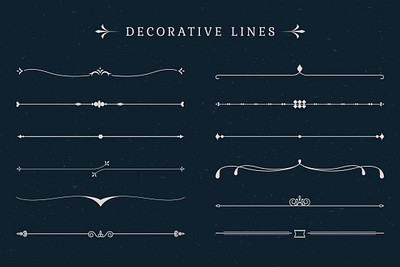 Vintage decorative line collection vectors | Premium Vector - rawpixel