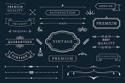 Vintage premium label collection vectors | Premium Vector - rawpixel