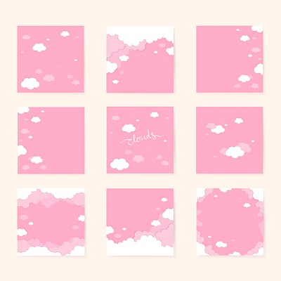 Pink sky with clouds wallpaper | Free Vector - rawpixel