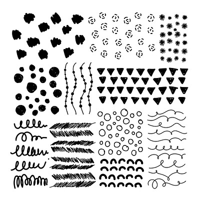 Hand drawn patterned design elements | Premium Vector - rawpixel